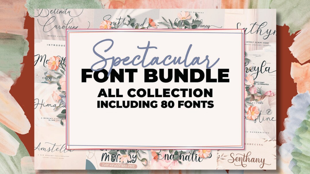 Spectacular Font Bundle, Handwritten Font, Wedding Font, Modern Font, Display Font, Cricut Font ...