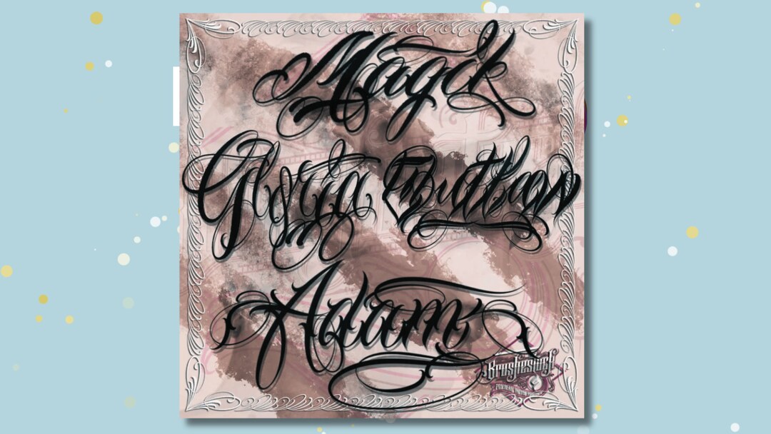 724 Procreate Letters and Numbers Tattoo Lettering Chicano Pack for ...