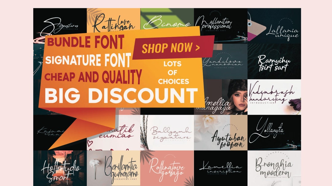 Big Font Bundle Instant Digital Download procreate Prints Vintage Canva ...