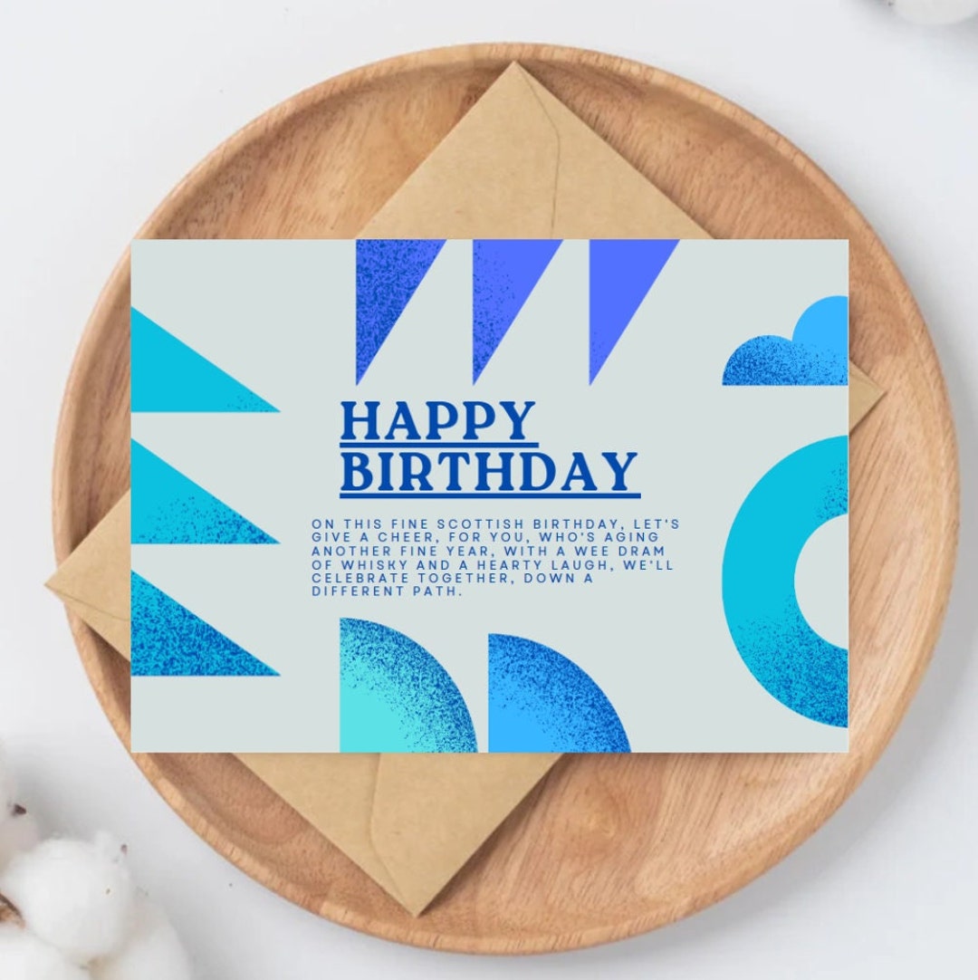 Funny Scottish Birthday Card - Etsy