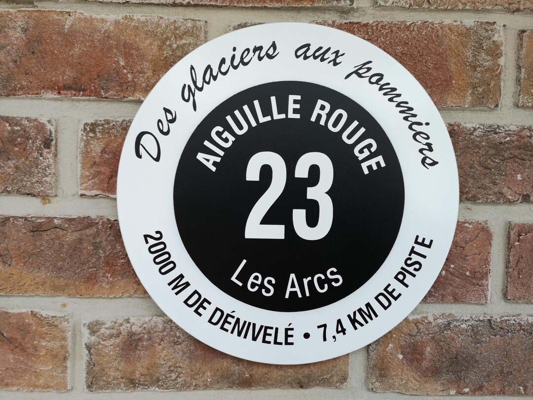 Hand Stenciled Les Arcs Ski Piste Sign: Aiguille Rouge Custom Wall Art ...