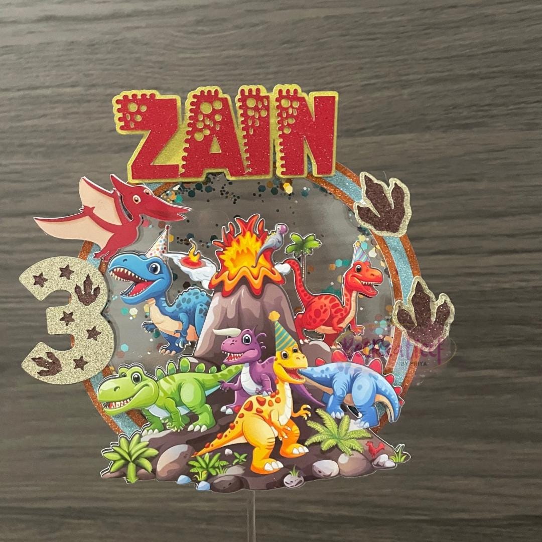 Personalized Dinosaur Cake Topper Dino Inspired Cake Decor 3D Cake ...