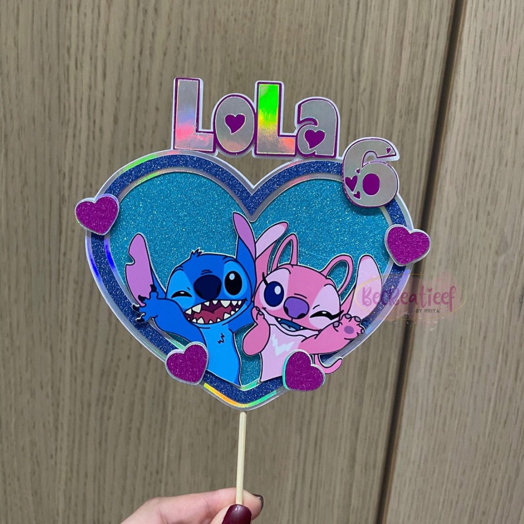 Stitch Cake Topper ,stitch and Angel Cake Topper, Stitch and Angel ...