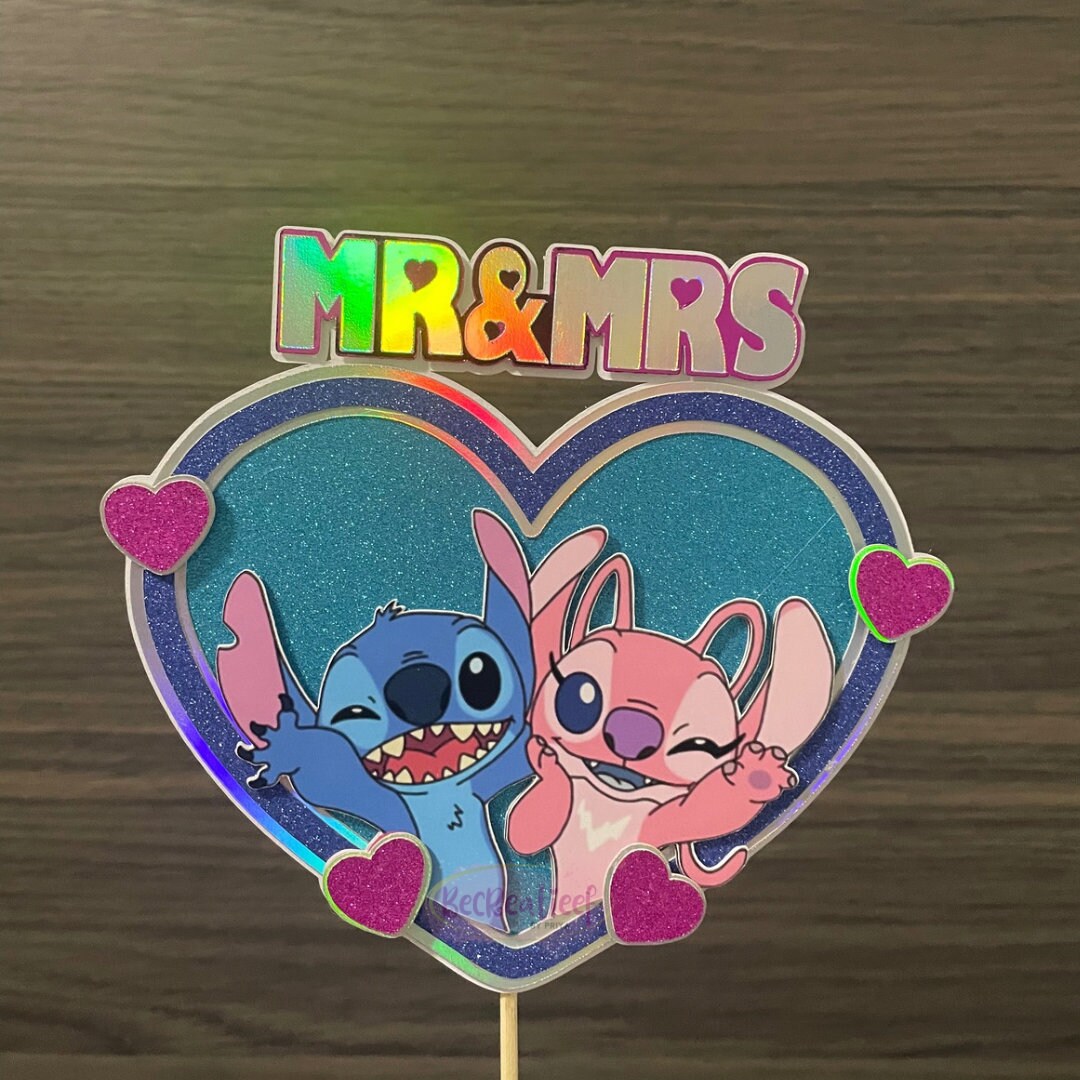 Stitch Cake Topper ,stitch and Angel Cake Topper, Stitch and Angel ...