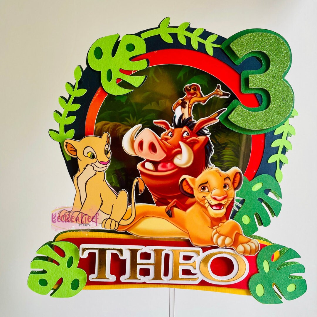 Lion King Cake Topper Simba Lion King Inspired Cake Decor Personalised ...