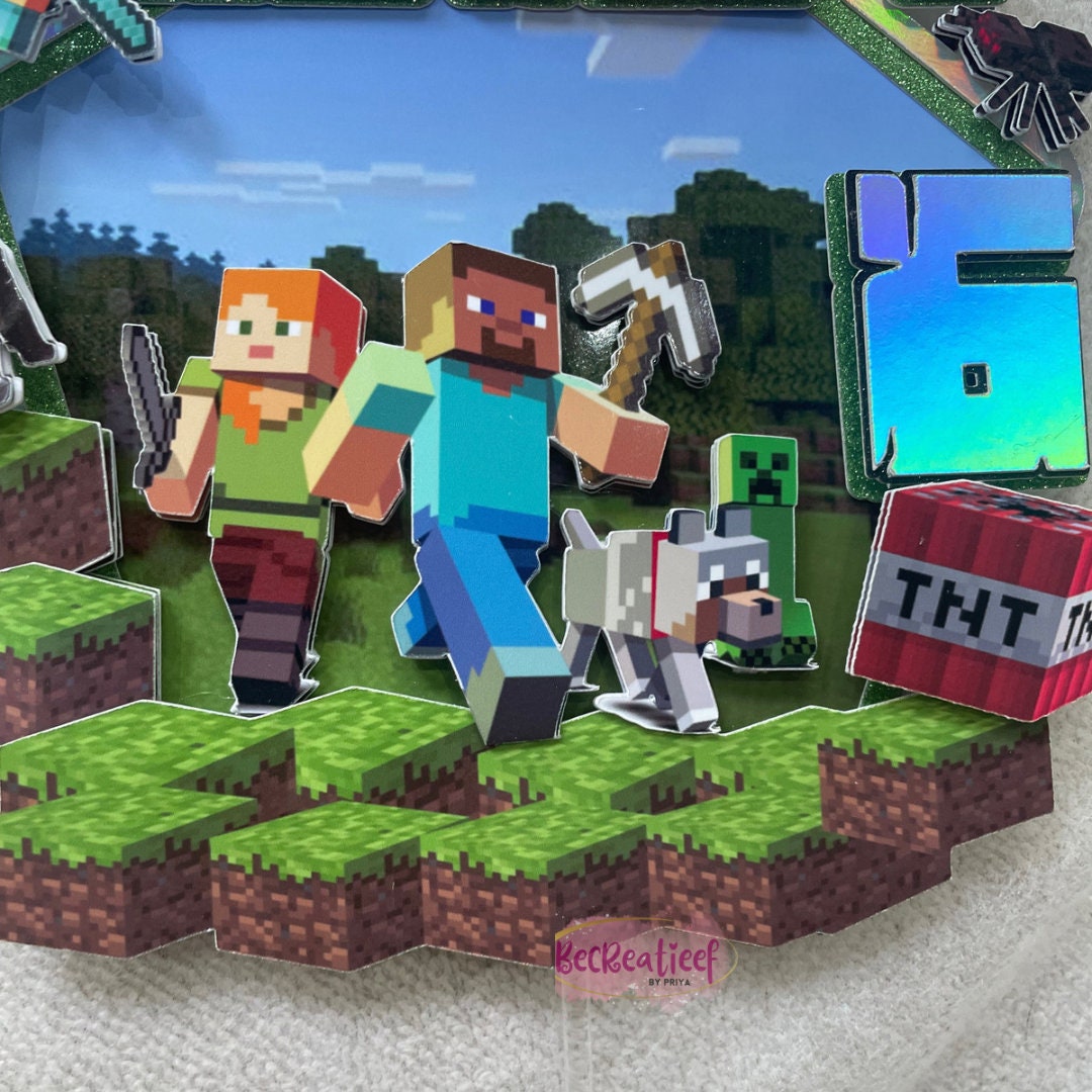 Minecraft Cake Topper Perfect for Minecraft Fans Personalized Birthday ...