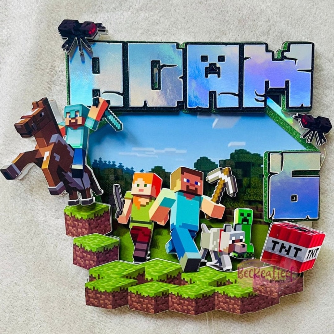 Minecraft Cake Topper - Perfect for Minecraft Fans! Personalized ...