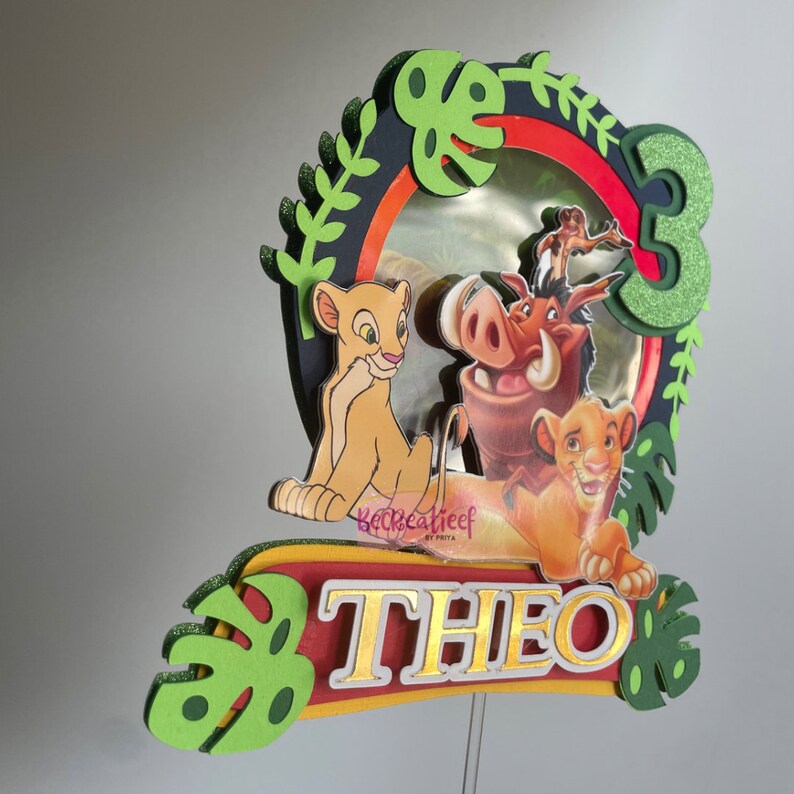 Lion King Cake Topper Simba Lion King Inspired Cake Decor Personalised ...