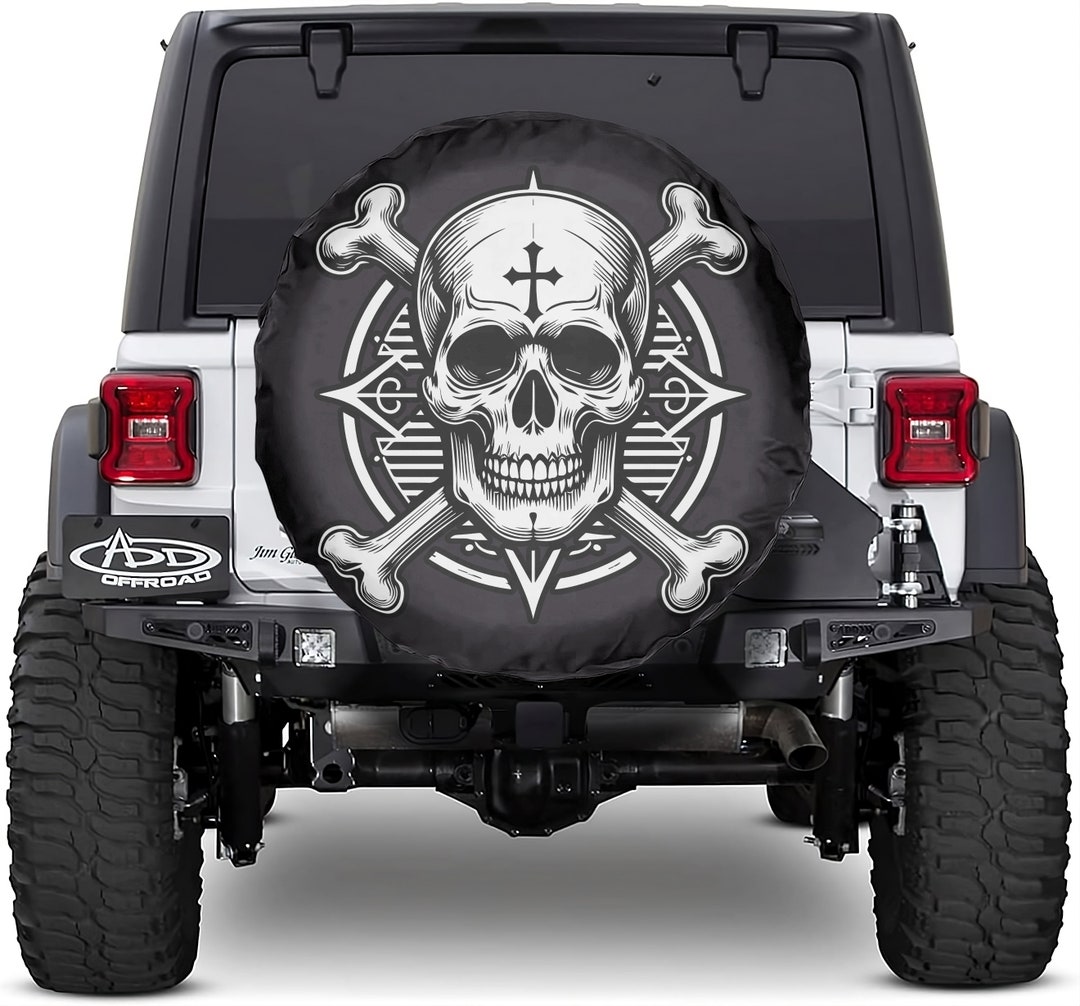 Skull Tire Cover, Custom Skull Tire Cover, SUV, Camper, Jeep Tire Cover ...