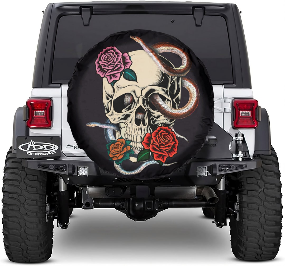 Custom Skull Spare Tire Cover Skull Tire Cover Suv Camper Jeep Tire