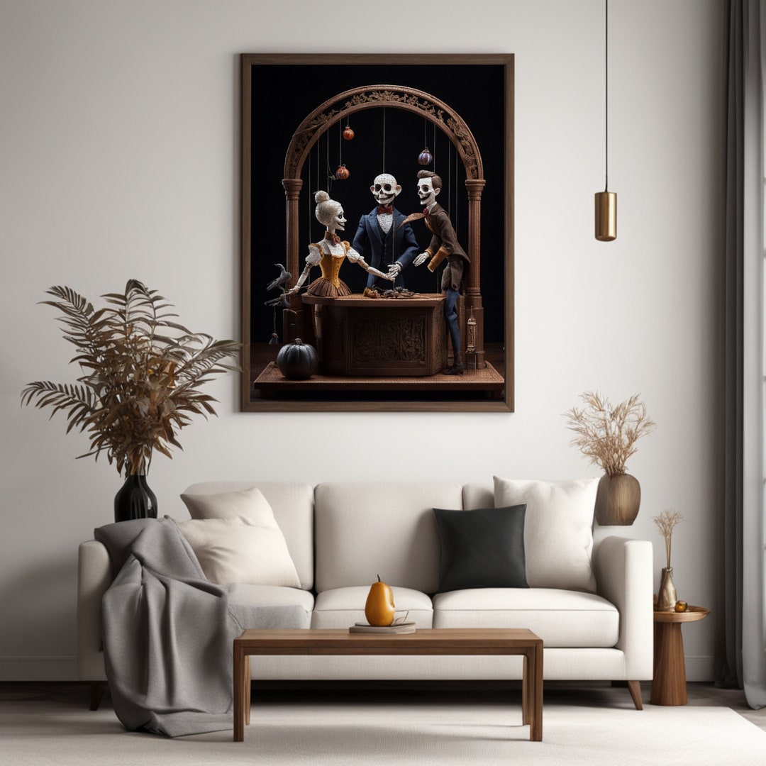 PRINTABLE ART - Haunted Puppet Theater With Marionettes - Etsy