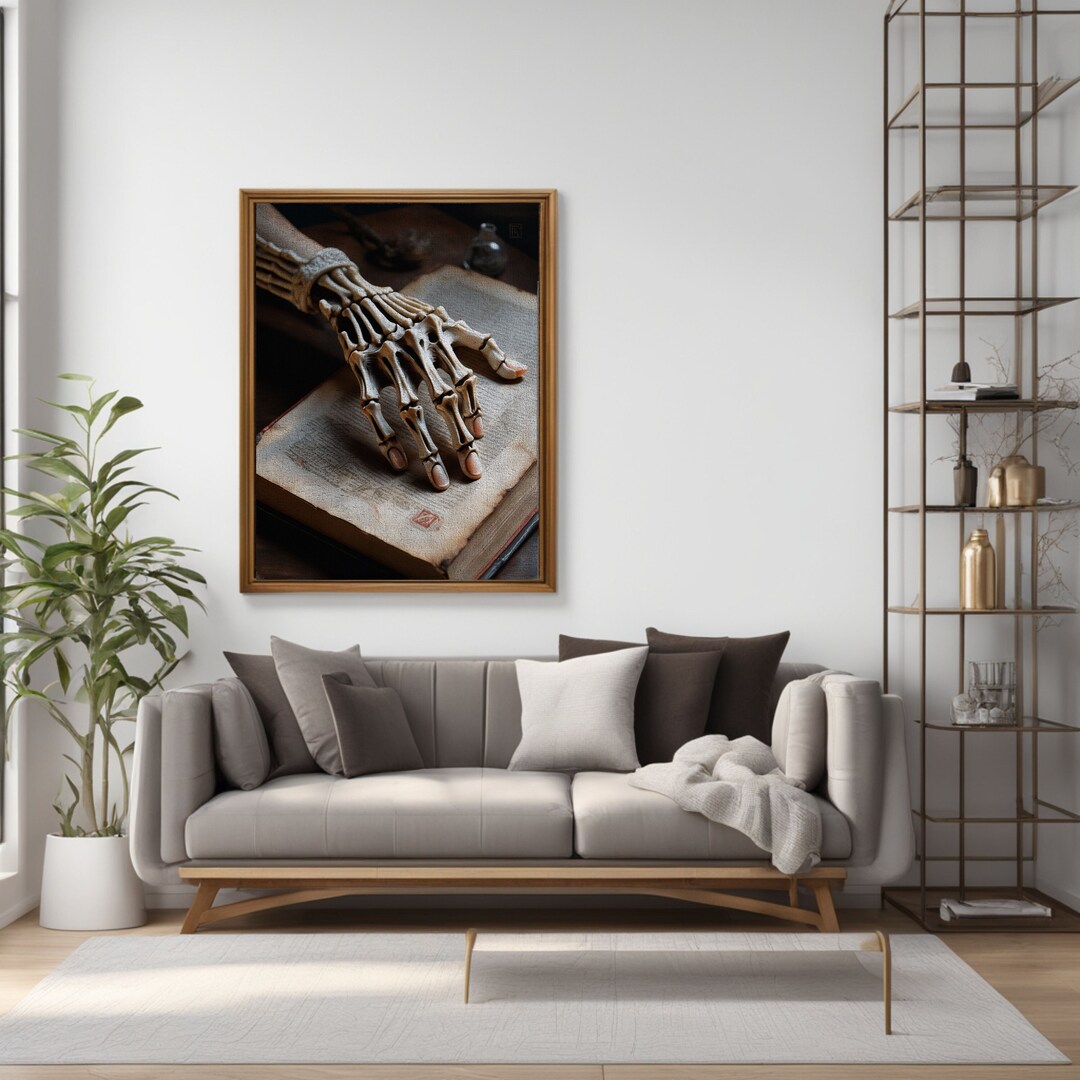 PRINTABLE ART - Spooky Scene of Fused Skin and Skeleton Bones - Etsy