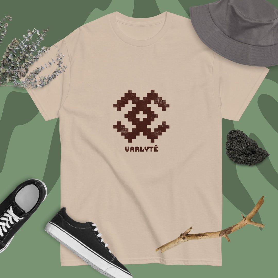 Pixelate Lithuanian Sign Varlytė Shirt, Baltic Pagan Sign Frog, Ancient ...