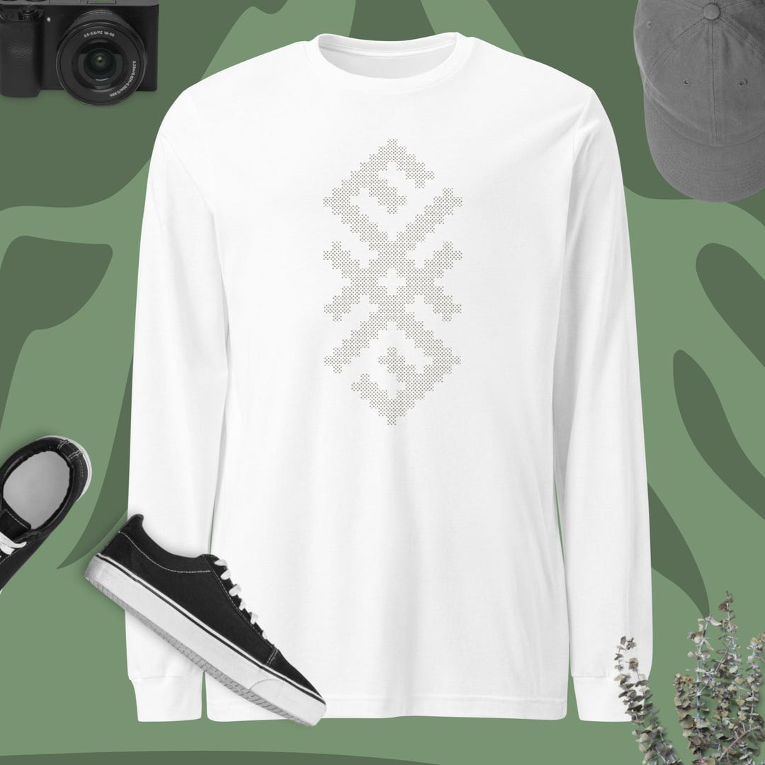 Lithuanian Fire Symbol Long Sleeve Shirt, Discreet Cultural Motif ...