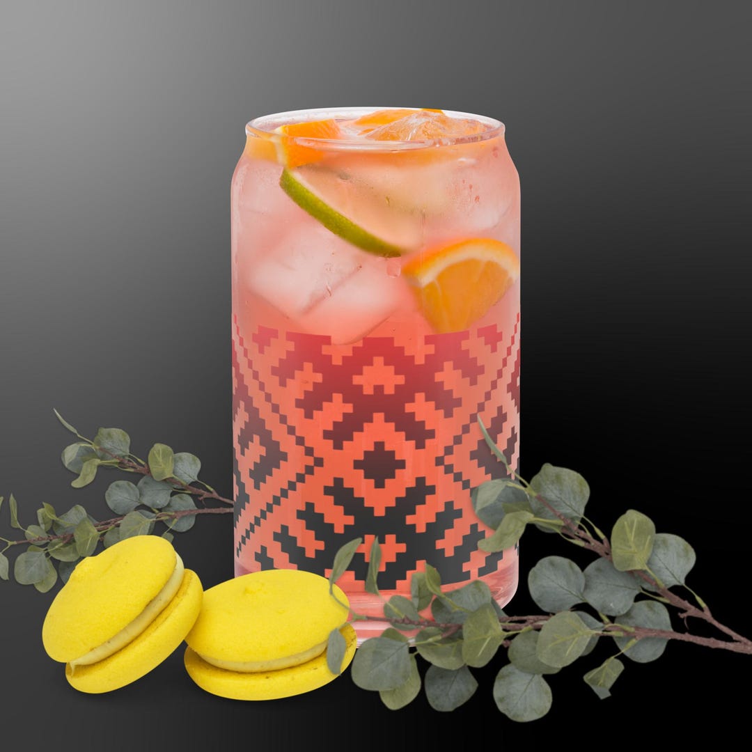 Baltic Can Shaped Glass Grass Snake Bamboo Lid Metal Straw, Colorful ...