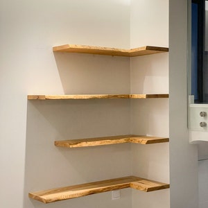 Handmade Wooden Angle Shelf Chic Geometric Corner Storage Сorner Wall ...