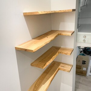 Handmade Wooden Angle Shelf Chic Geometric Corner Storage Сorner Wall ...