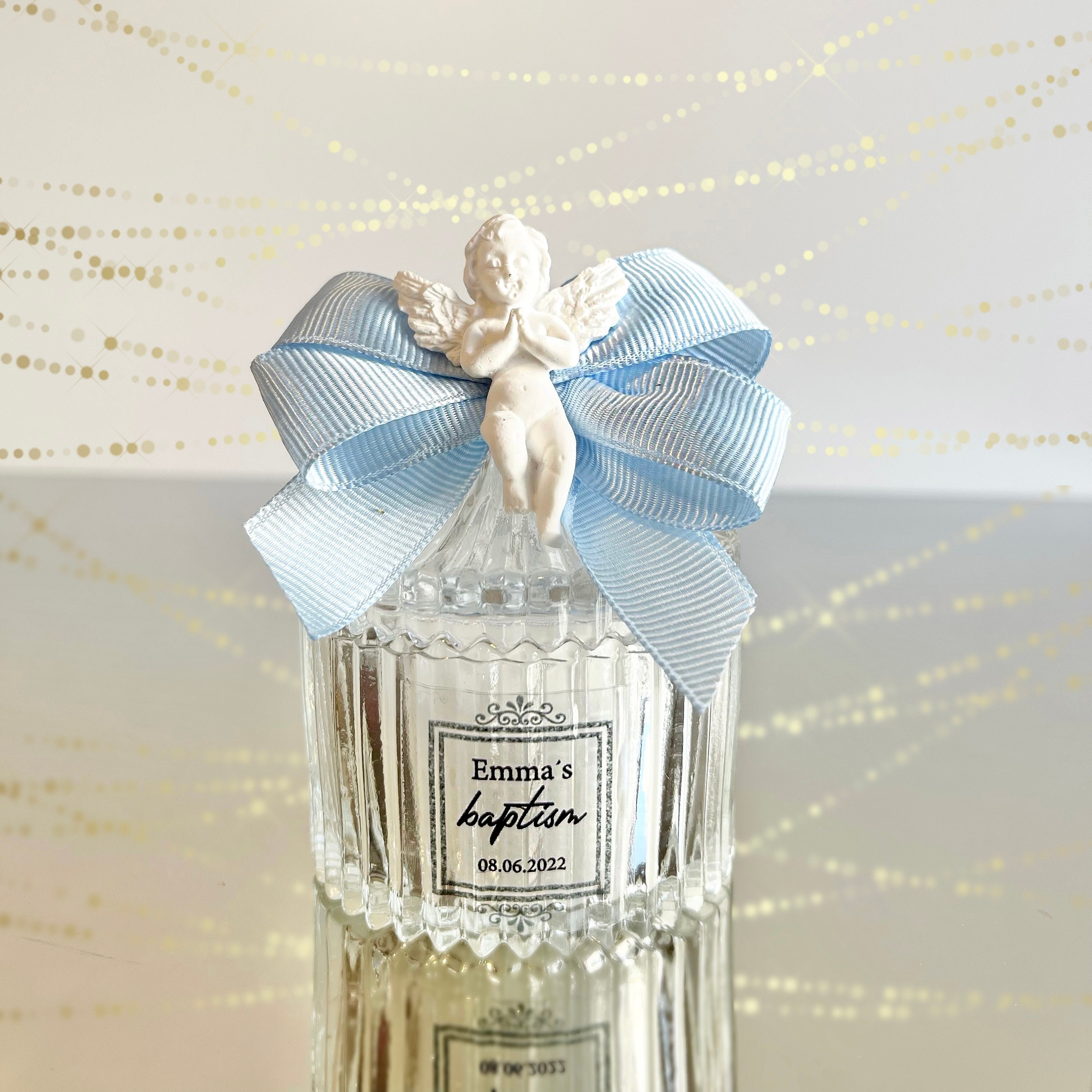 Personalized Angel on Glass Candle Baptism Favors for Guests, First ...
