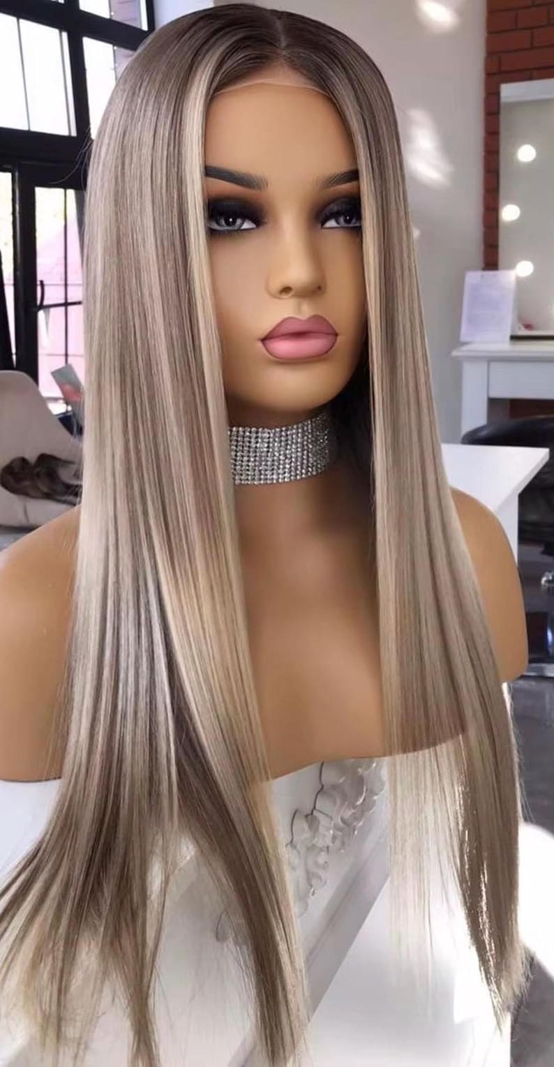 Kalonie’s Ash Blonde Highlight 100% Human Hair Wig- Customized-24” - Etsy