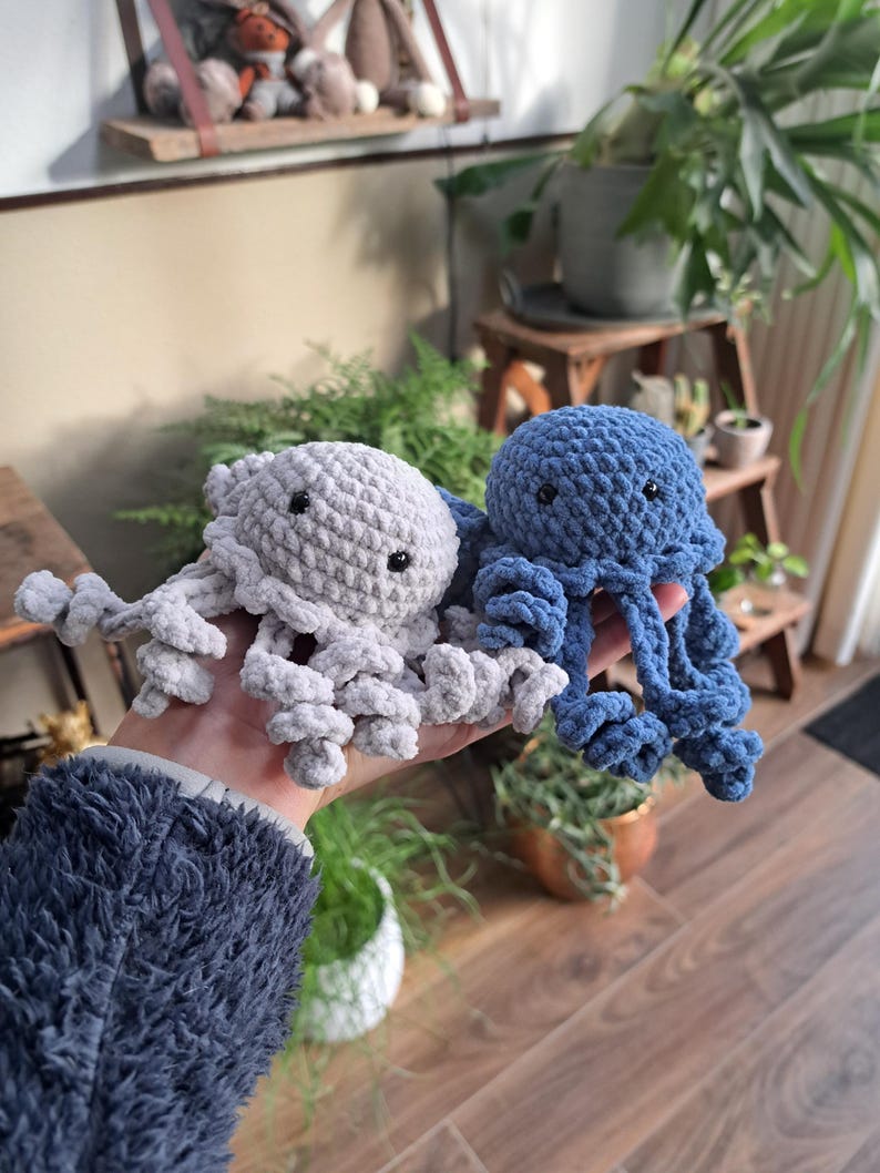 Crocheted Juno the Jellyfish Plushie Amigurumi Stuffed Animal ...