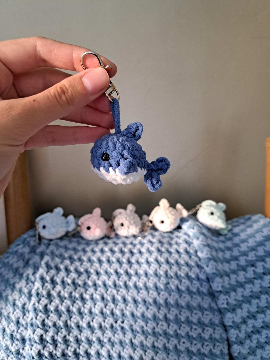 Crocheted Finn the Shark Keychain Plushie Amigurumi Stuffed Animal ...