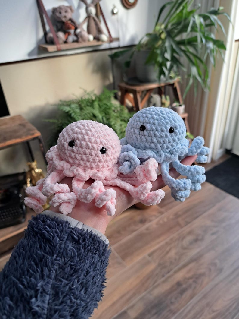 Crocheted Juno the Jellyfish Plushie Amigurumi Stuffed Animal ...