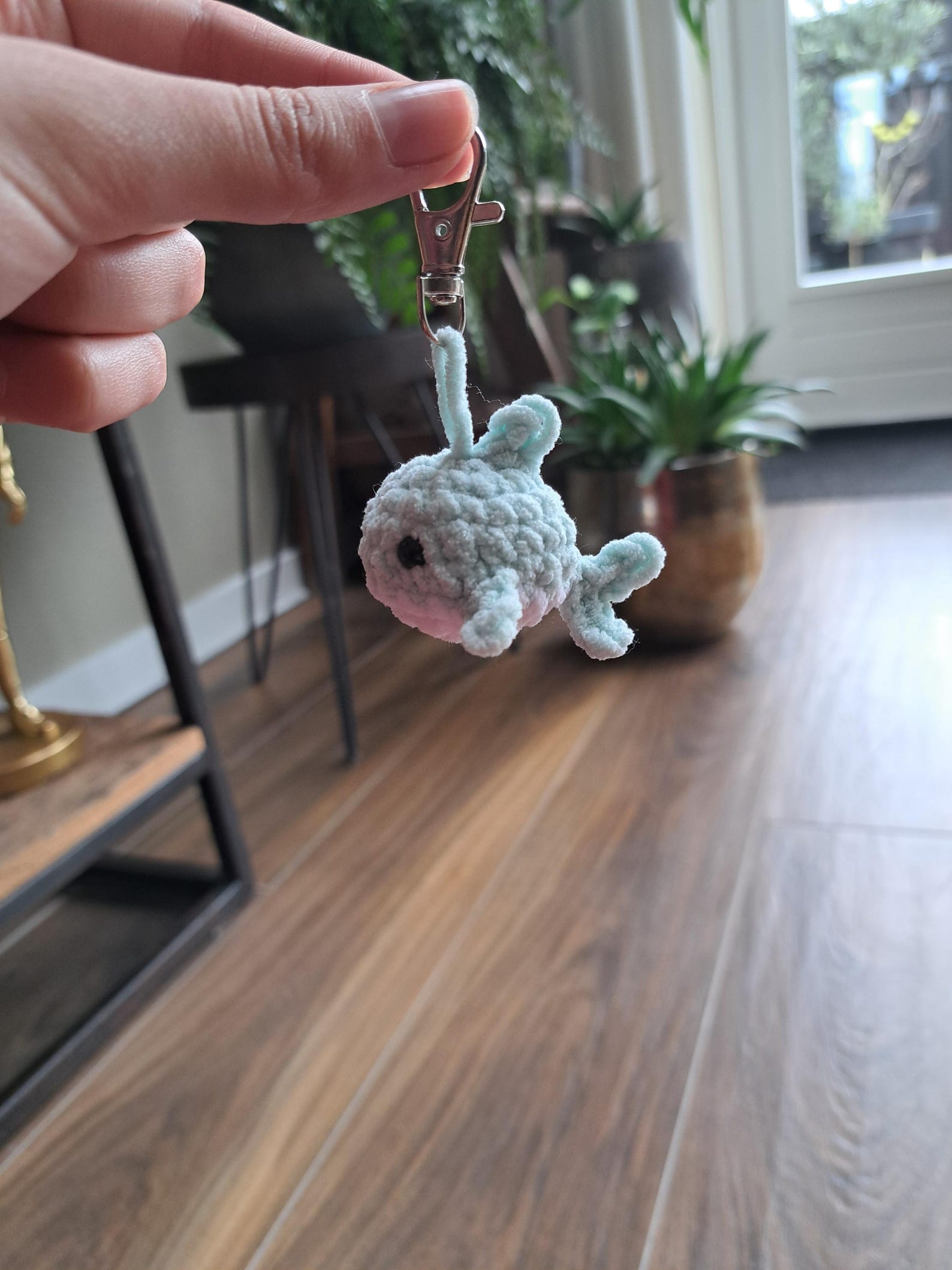 Crocheted Finn the Shark Keychain Plushie Amigurumi Stuffed Animal ...