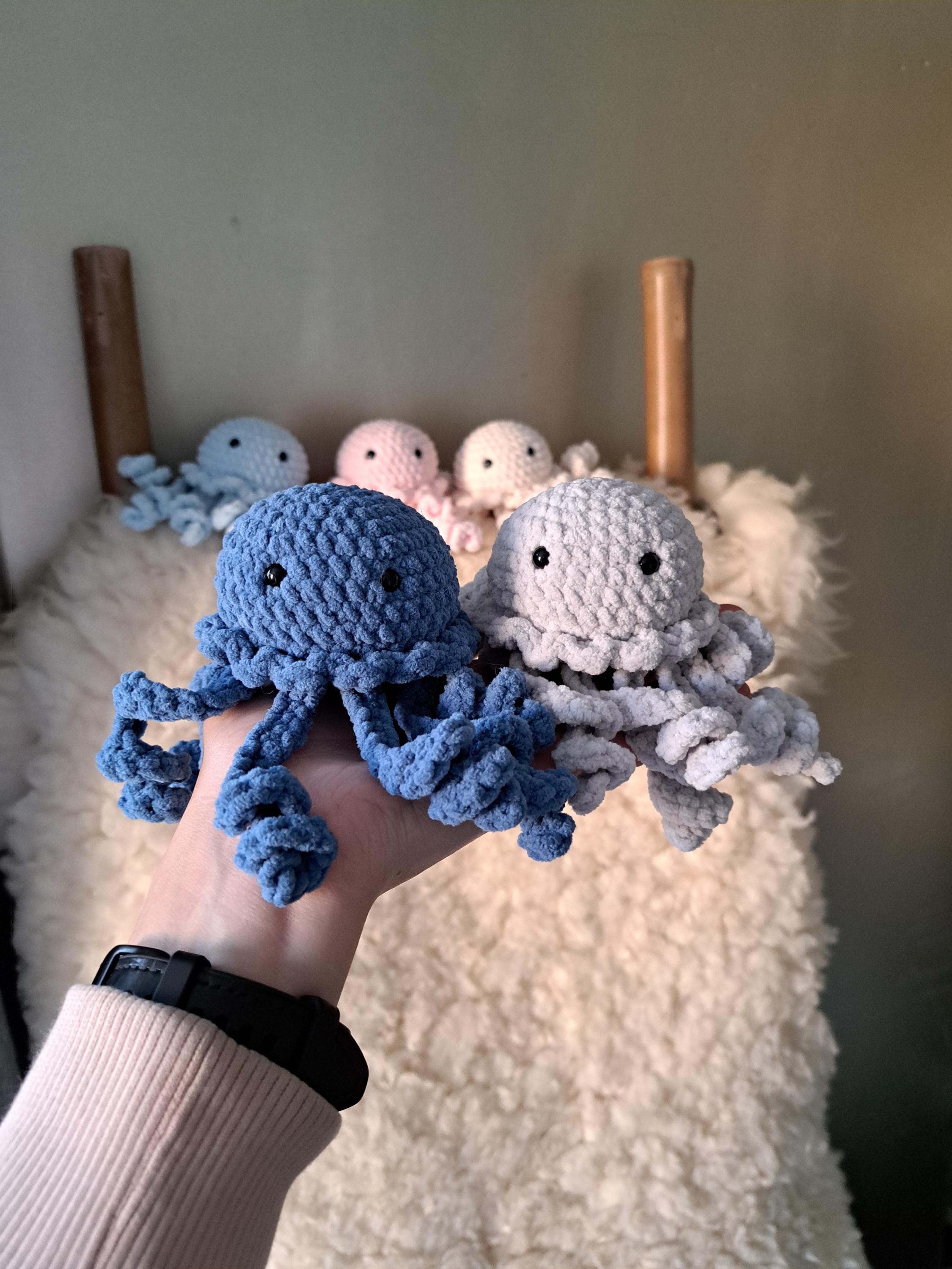 Crocheted Juno the Jellyfish Plushie Amigurumi Stuffed Animal ...