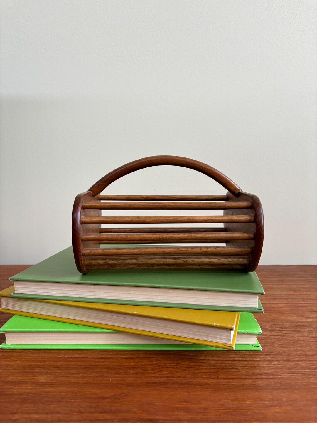 Mid Century Wooden Spool Basket in the Style of Arthur Umanoff - Etsy
