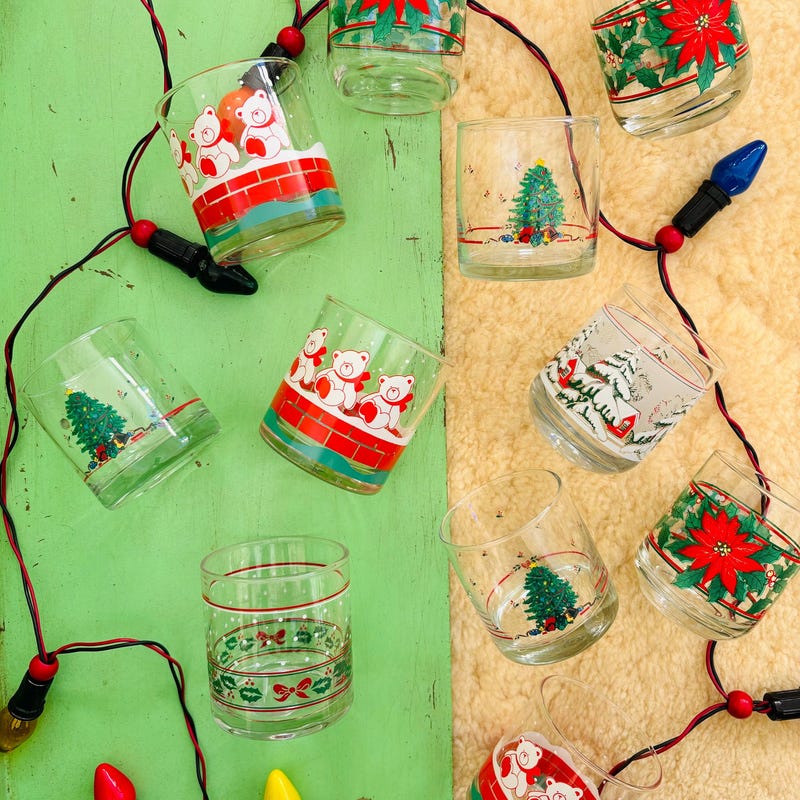 Christmas Glassware - Etsy