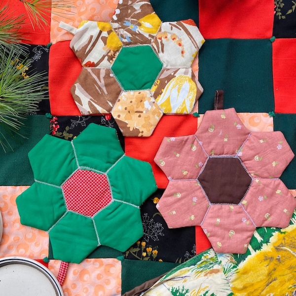 Patchwork Potholders - Etsy