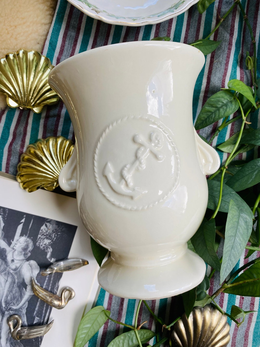 Vintage Robinson Ransbottom Pottery Roseville Anchor Motif Vase No.403 ...