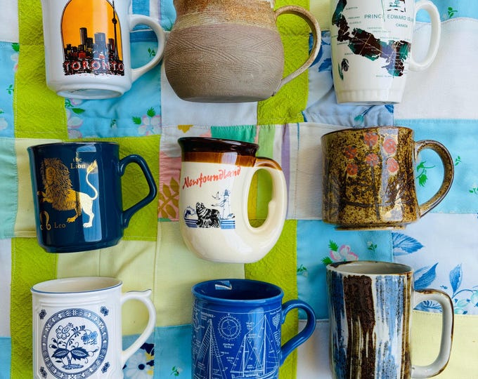 Vintage Mug Collection, Pick Your Own Mug, Cottage Mugs, Retro Mugs, Stoneware, Pottery Mugs - Etsy