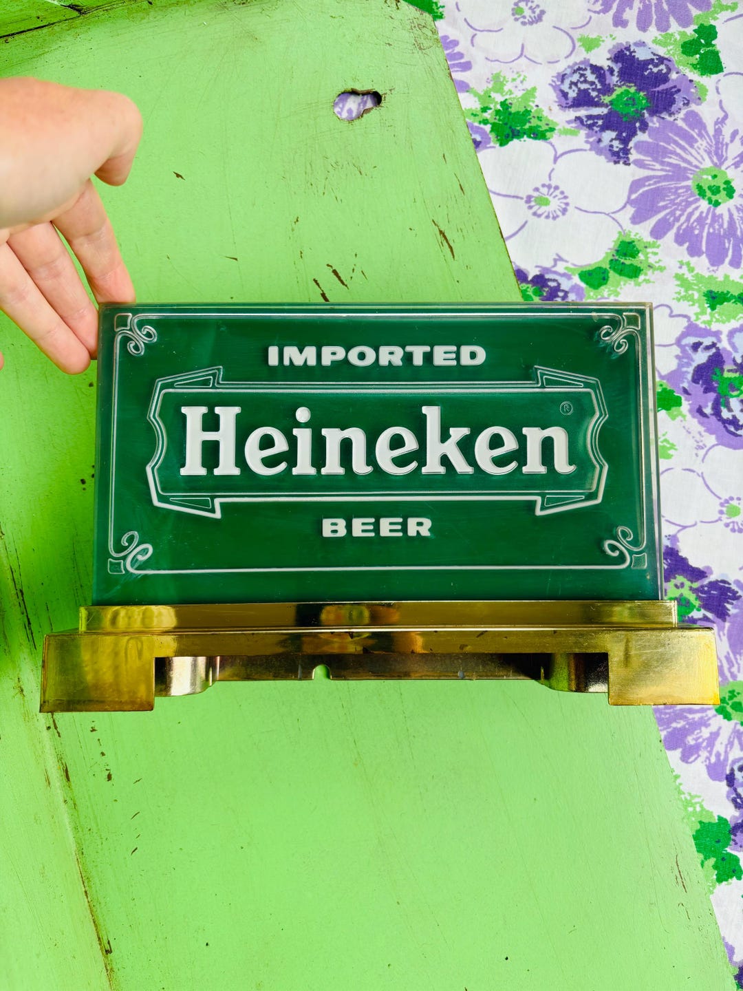 Vintage Heineken Beer Sign, Light up Bar Sign - Etsy