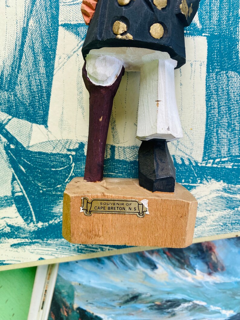 Vintage Wooden Captain Folk Art of Cape Breton, Nova Scotia, Handcarved ...
