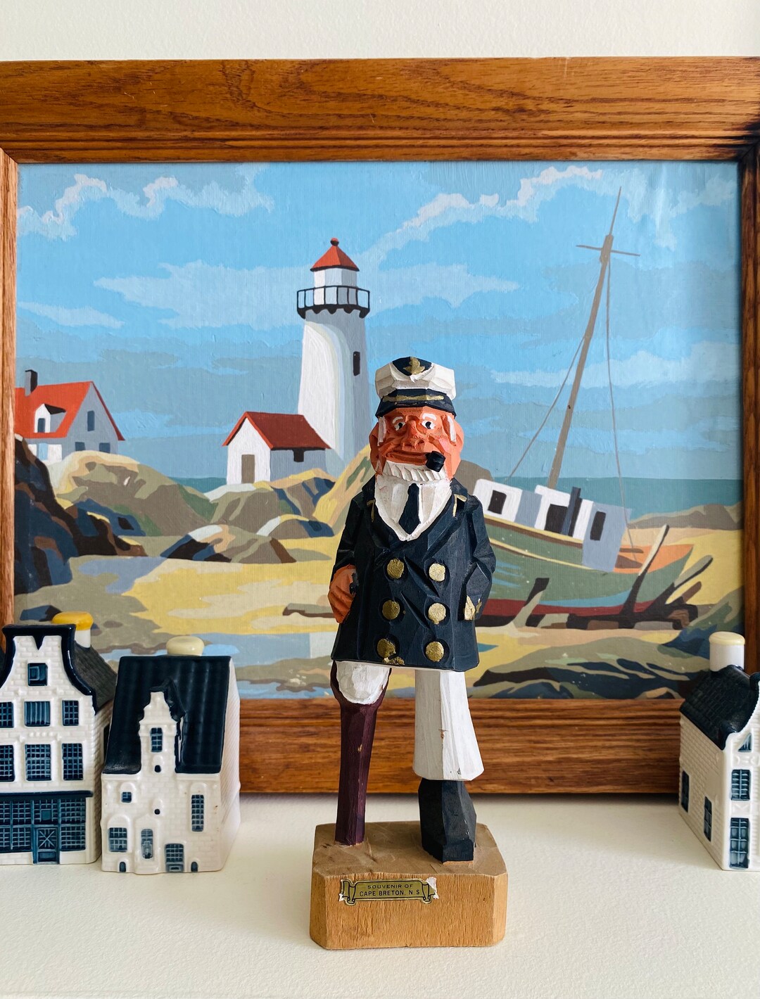 Vintage Wooden Captain Folk Art of Cape Breton, Nova Scotia, Handcarved ...