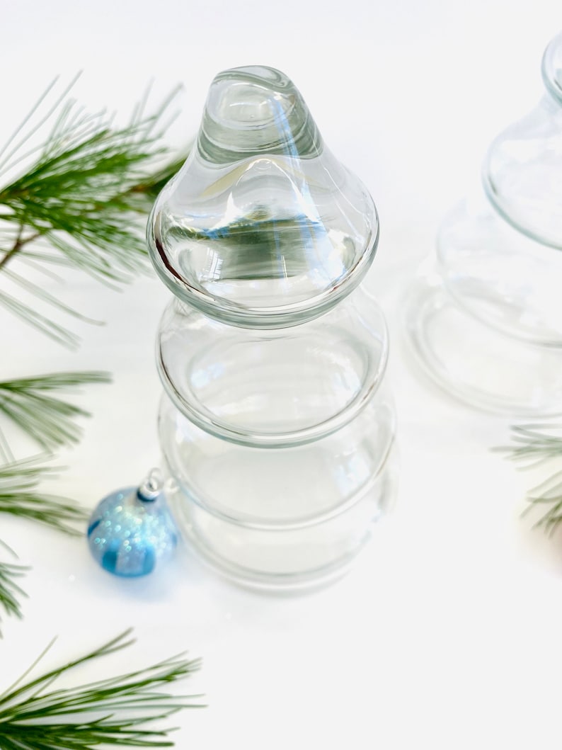 Pair of Vintage Glass Christmas Tree Storage Jars Holiday - Etsy