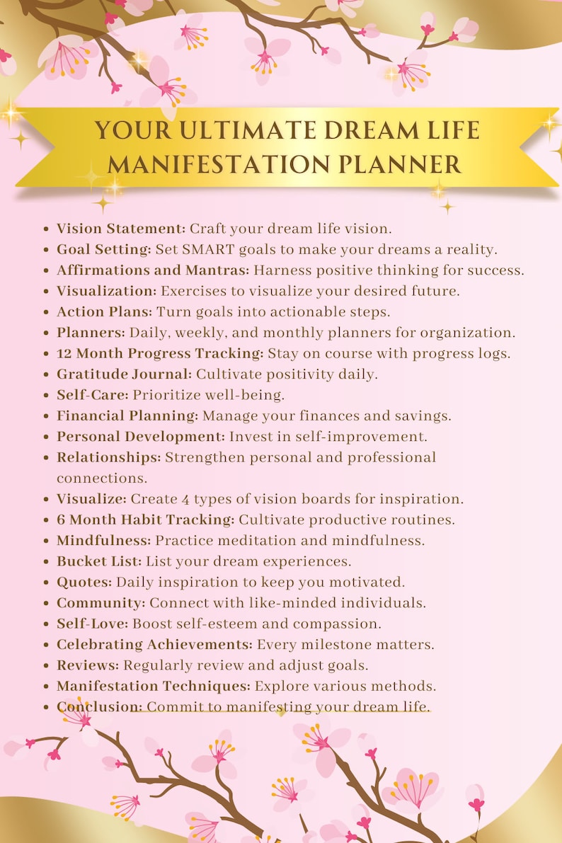 Your Ultimate Dream Life Manifestation Planner - Etsy