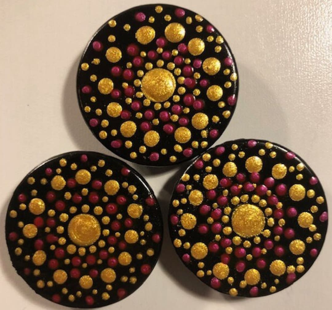Mandala Dot Art Magnets - Etsy
