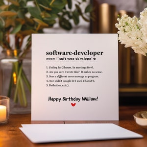 Software Developer Birthday Card Coder IT Engineer Computer - Etsy