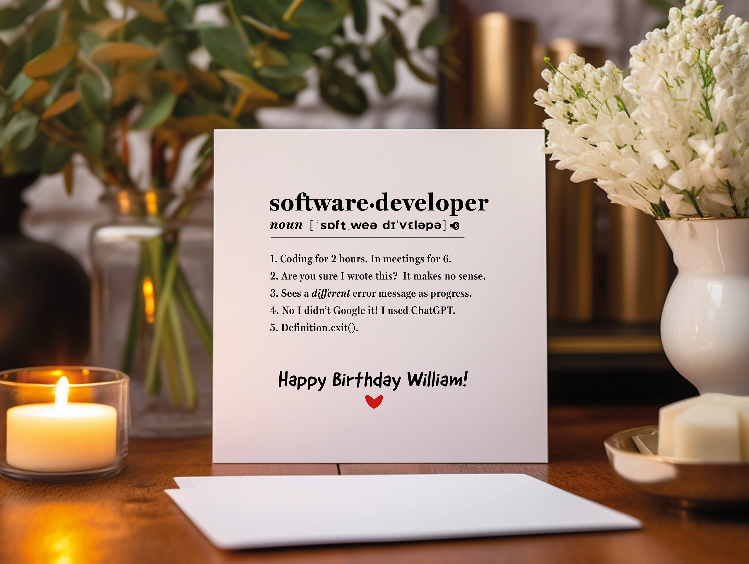Software Developer Birthday Card Coder IT Engineer Computer - Etsy