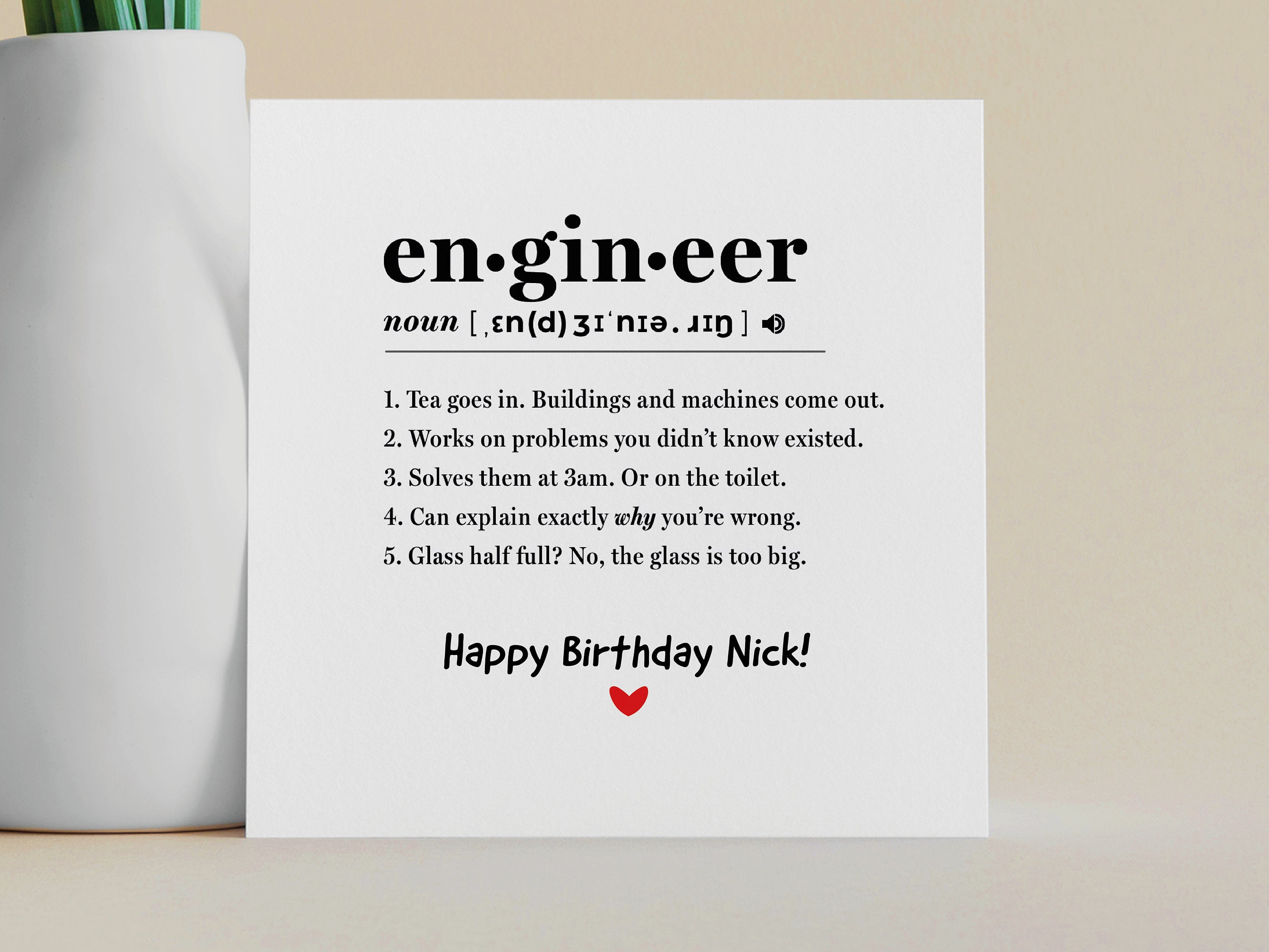 Engineer Birthday Card, Civil, Electrical, Industrial, Manufacturing ...