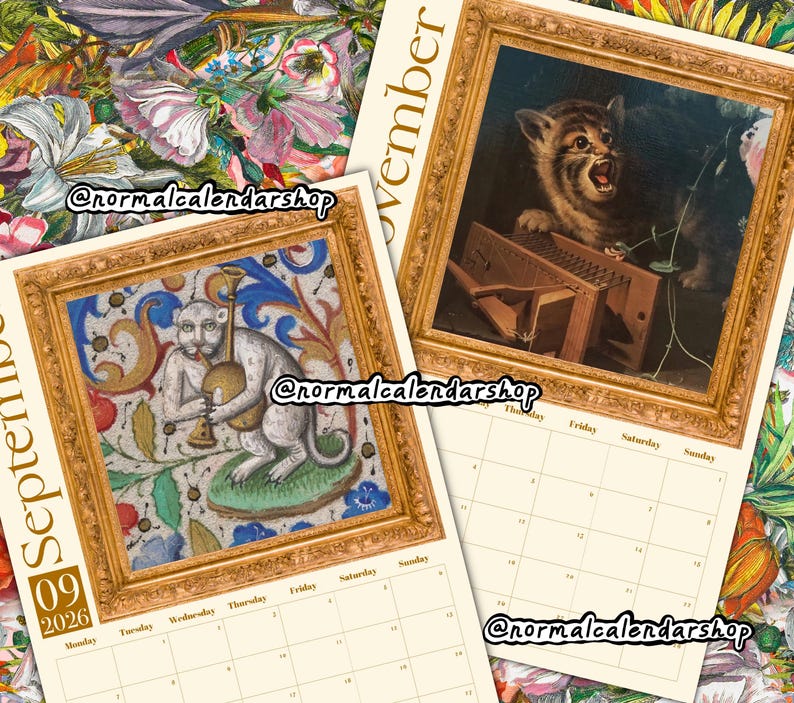 Funny Medieval Cats 2026 Wall Calendar • Weird Ugly Medieval Cats ...