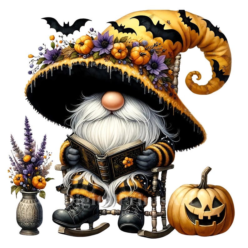22 Halloween Gnome PNG | Digital Download | Cute Spooky Gnome Art for ...