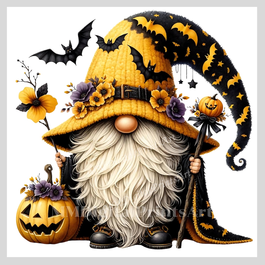 22 Halloween Gnome PNG | Digital Download | Cute Spooky Gnome Art for ...