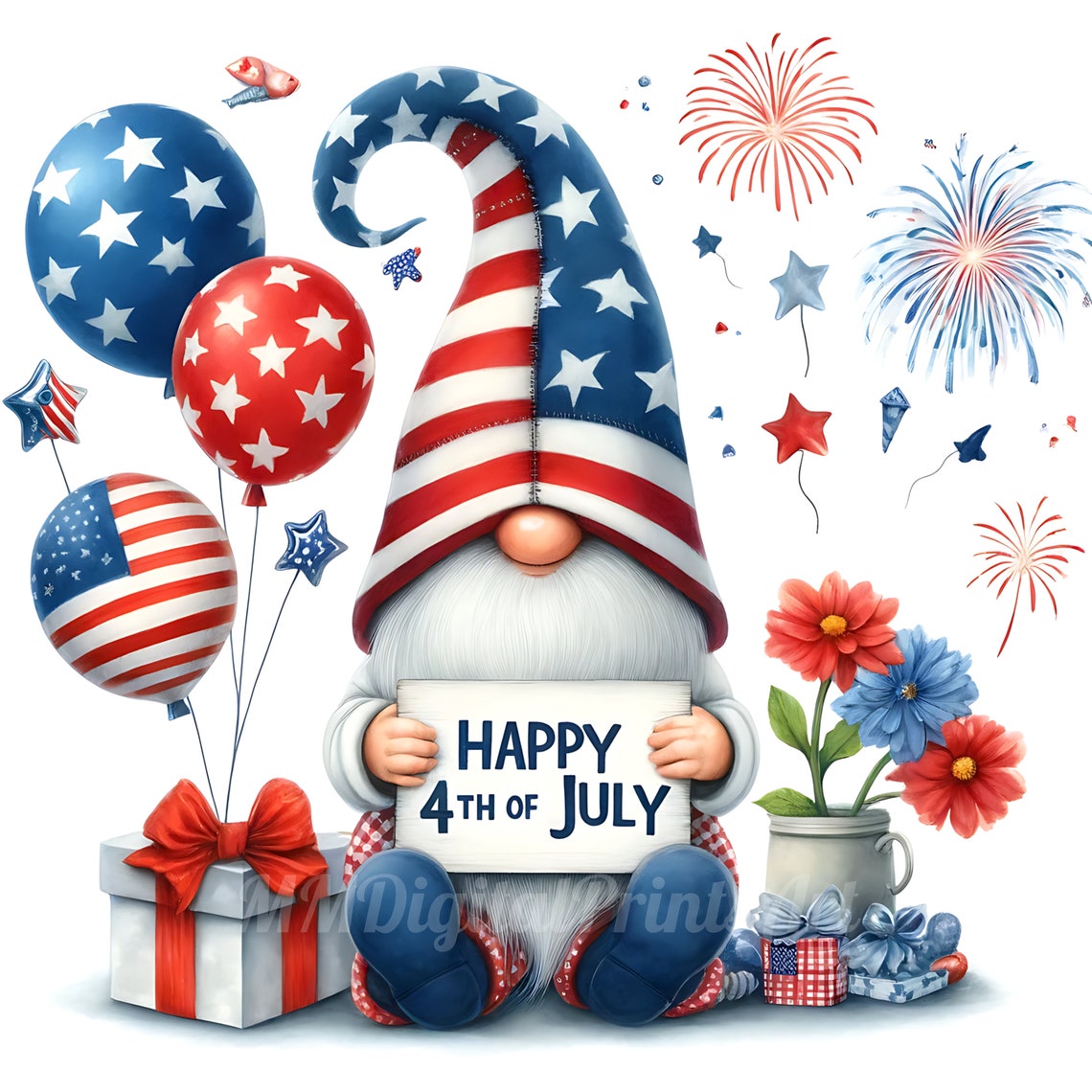 Patriotic Gnome PNG Bundle | 4th of July Clip Art (digital Download) - Etsy