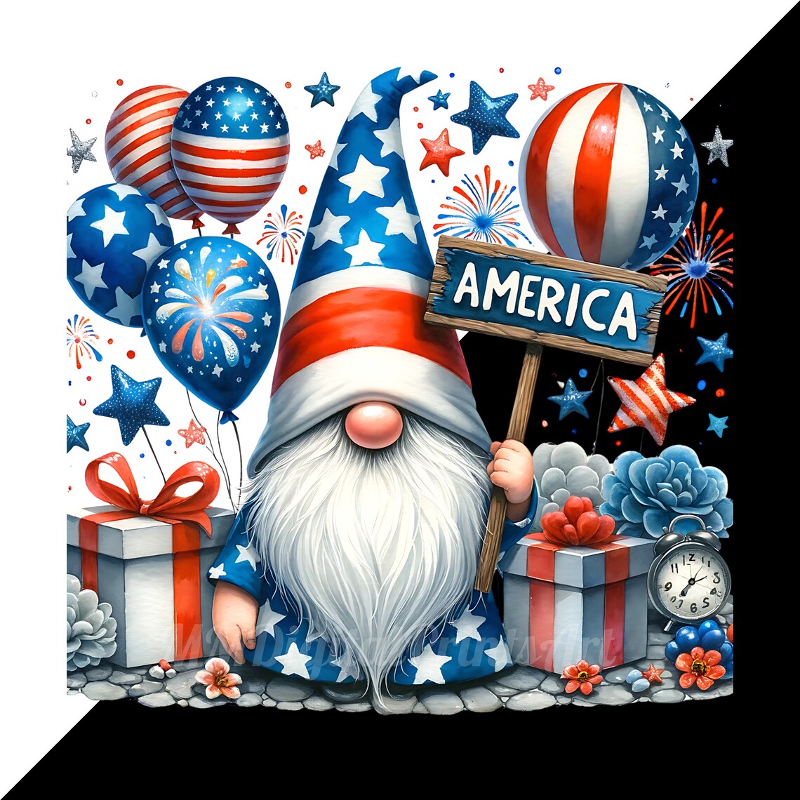 18 Patriotic Gnomes PNG Bundle | 4th of July Gnome PNG | American Flag ...