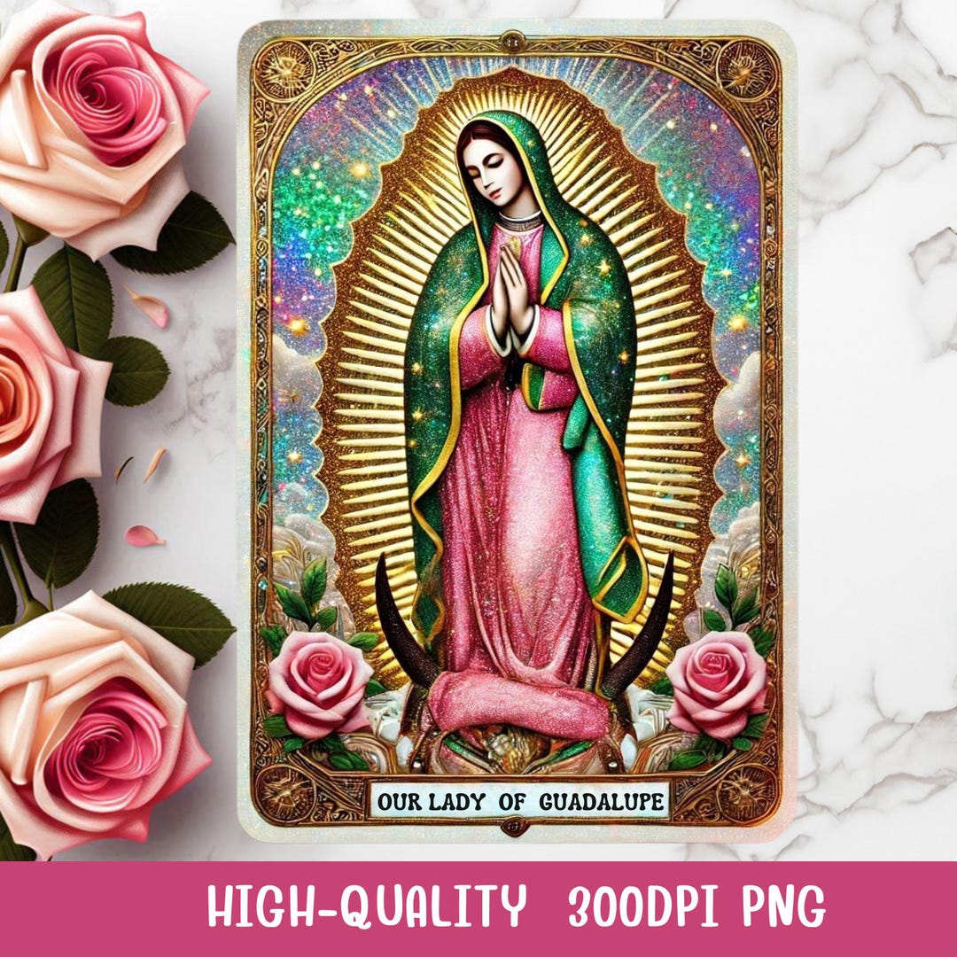 Our Lady of Guadalupe Tarot Card PNG, Virgin Mary Digital Print ...