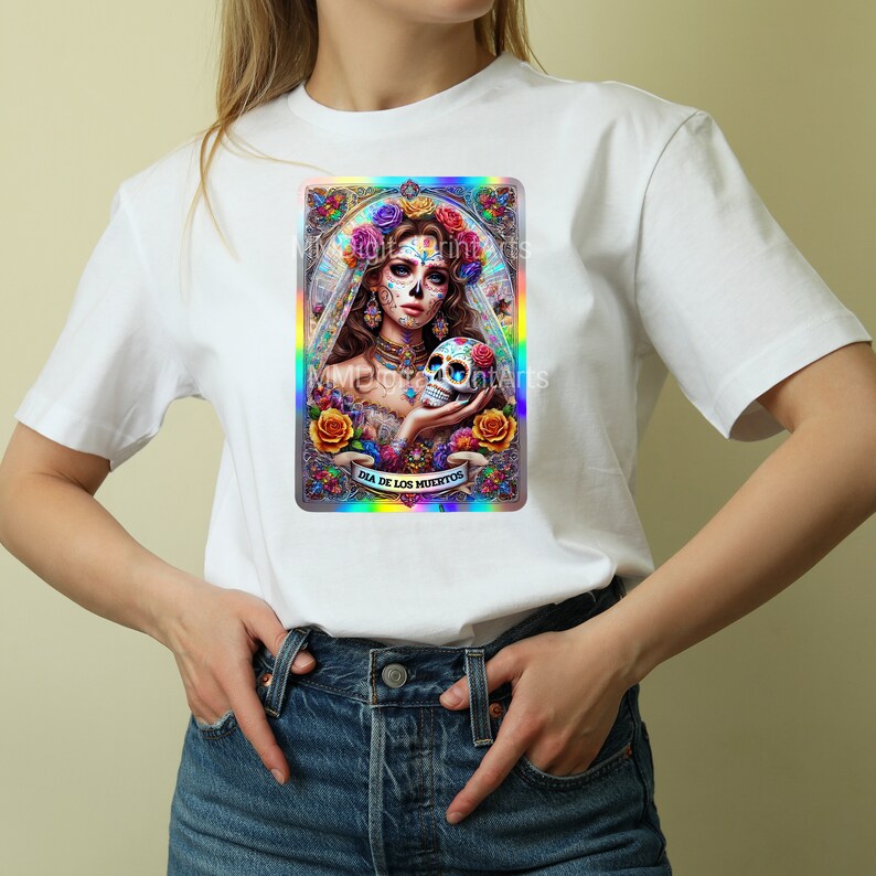 La Catrina Holographic Tarot Card PNG | Day of the Dead Tarot Art ...