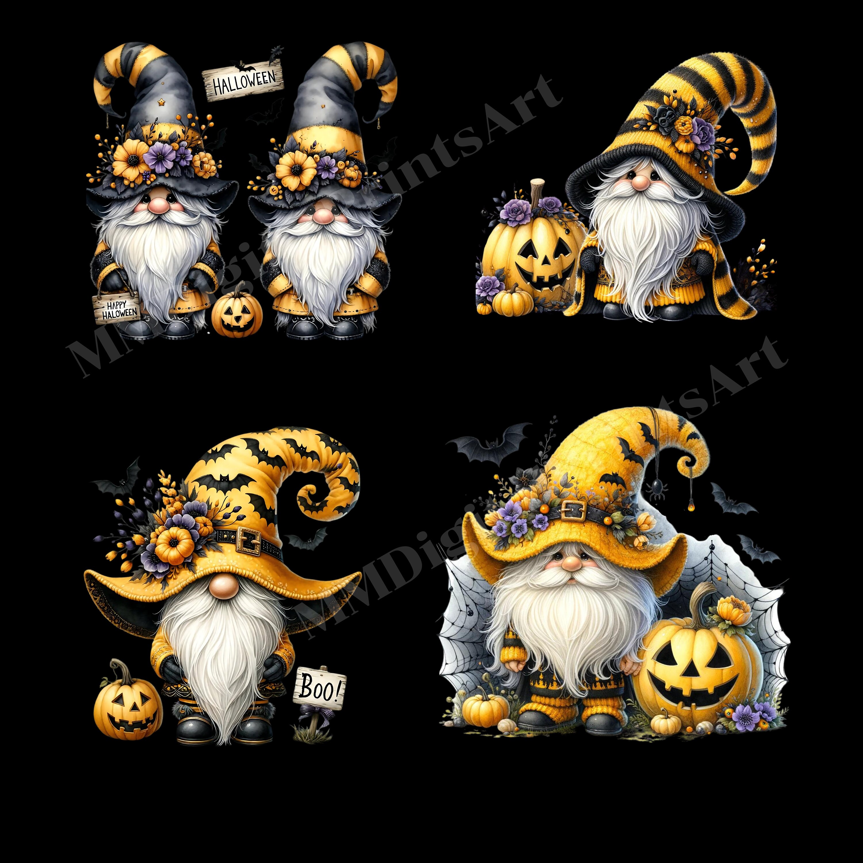 22 Halloween Gnome PNG Digital Download Cute Spooky Gnome Art for ...